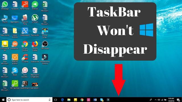 How to Fix Taskbar Showing in Fullscreen in Windows 10