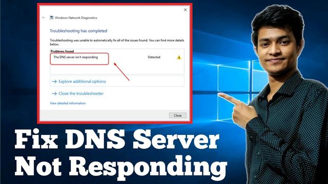 How to fix DNS server not responding issue in Windows 10.